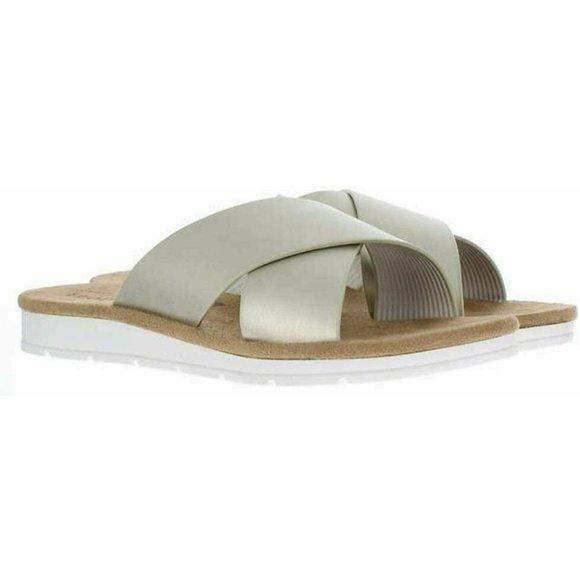 Izod | Shoes | Izod Women Slip On Slide Sandals Alyssa Gold Faux ...